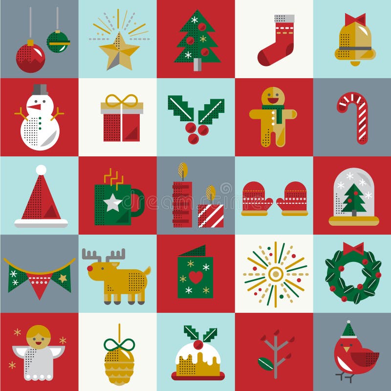 Christmas Vector Icon Set Collection Concept Stock Illustration ...