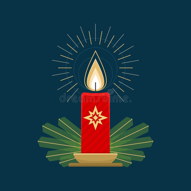 Christmas Vector Illustration. Holiday Advent Candle Stock Vector ...