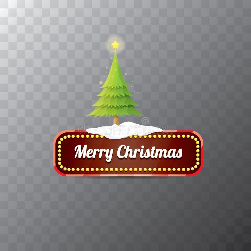 Christmas Vector Red Button with Christmas Tree Stock Vector ...