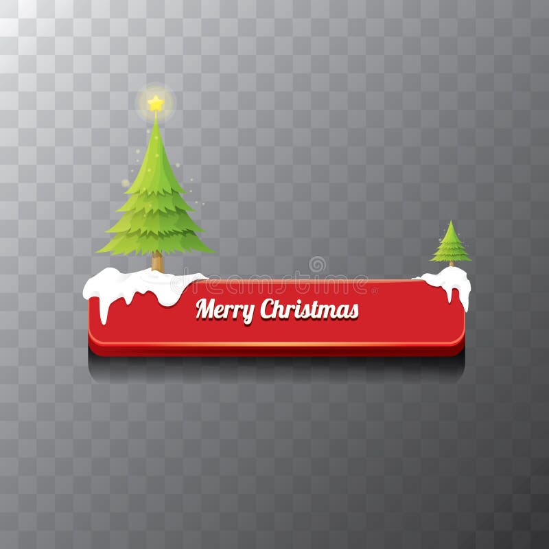 Christmas Vector Red Button with Christmas Tree Stock Vector ...