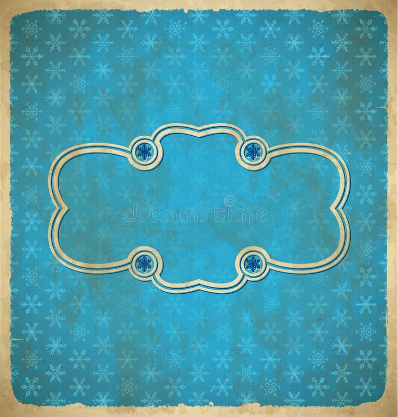 Christmas Vintage Frame with Snowflakes Stock Vector - Illustration of ...