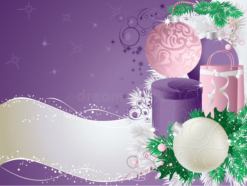 Christmas violet card stock vector. Illustration of ornament - 16883343