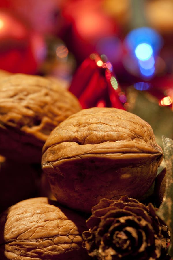 Christmas walnut stock image. Image of aroma, paper, lights - 34132495