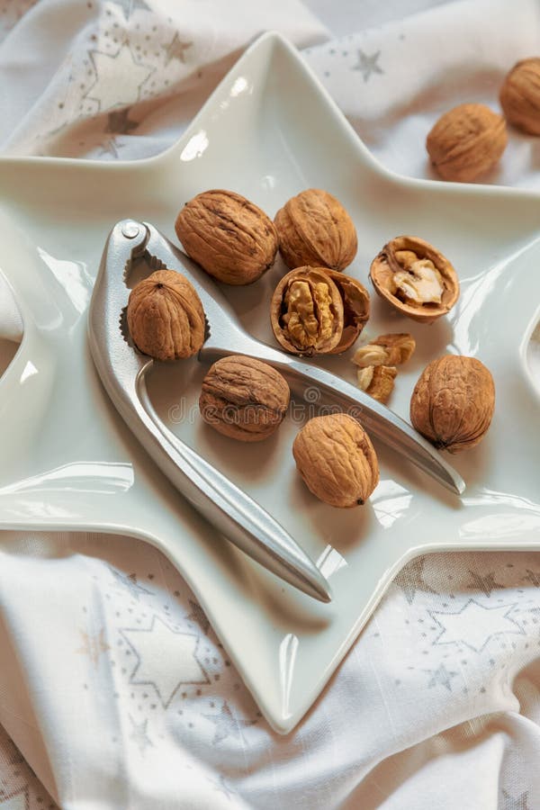 Walnuts on a Plate stock image. Image of seed, break - 37893941
