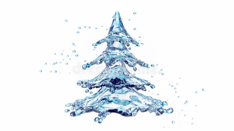 Christmas Water Splash Tree Isolated on White Stock Video - Video of ...