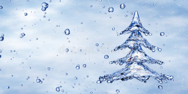 Christmas Water Splash Tree Isolated on White Stock Illustration ...