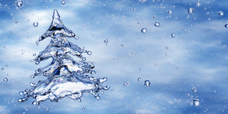 Christmas Water Splash Tree Isolated on White Stock Illustration ...