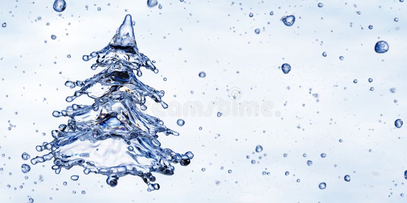 Christmas Water Splash Tree Isolated on White Stock Illustration ...