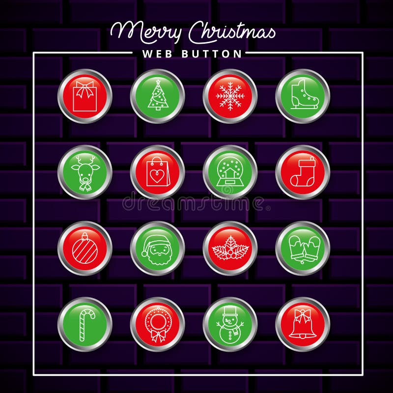 Christmas Web Button. Vector Illustration Stock Vector - Illustration ...