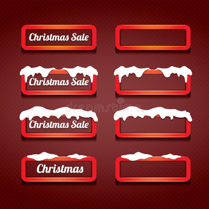 Christmas Web Buttons Set. Winter Web Buttons Stock Vector ...