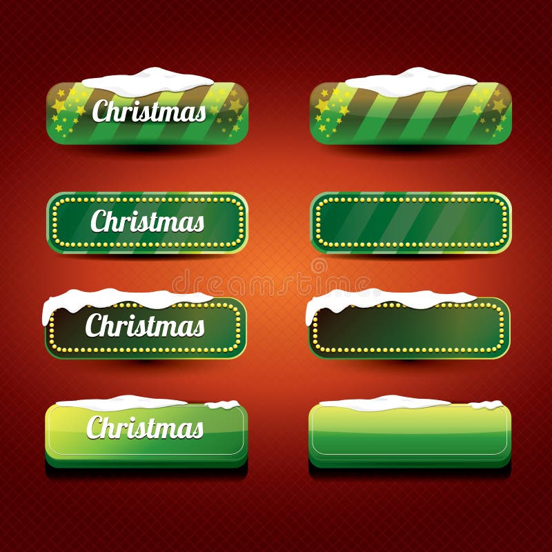 Christmas Web Buttons Set. Winter Web Buttons Stock Vector ...