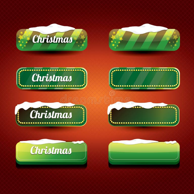 Christmas Web Buttons Set. Winter Web Buttons Stock Vector ...