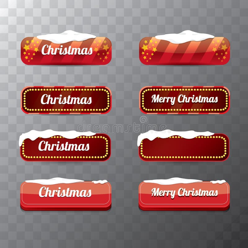 Christmas Web Buttons Set. Winter Web Buttons Stock Vector ...