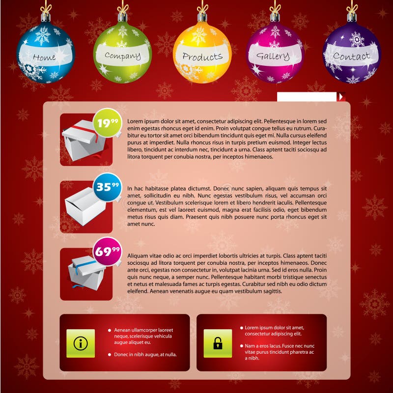 Christmas Website Template Design Stock Vector - Illustration of media ...