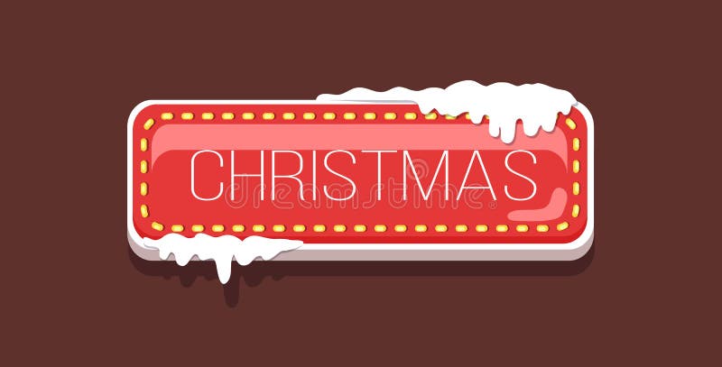 Christmas Web Button Covered with Snow Vector Icon Stock Vector ...
