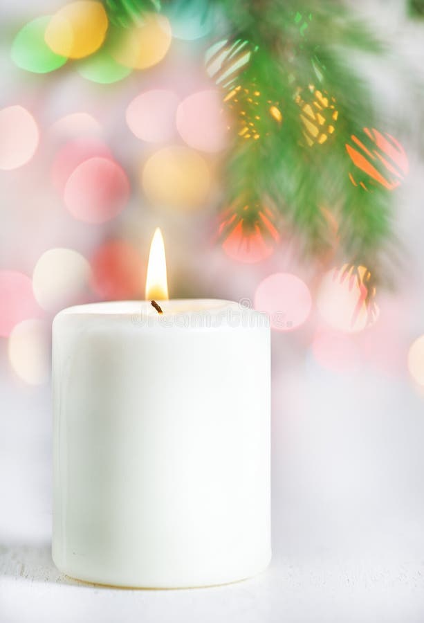 Christmas white candle stock photo. Image of christmas - 35942260