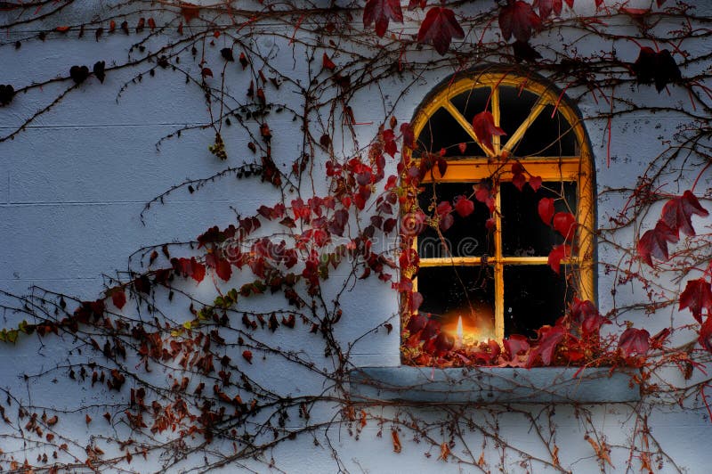 November scene with window stock image. Image of lamp - 17167707