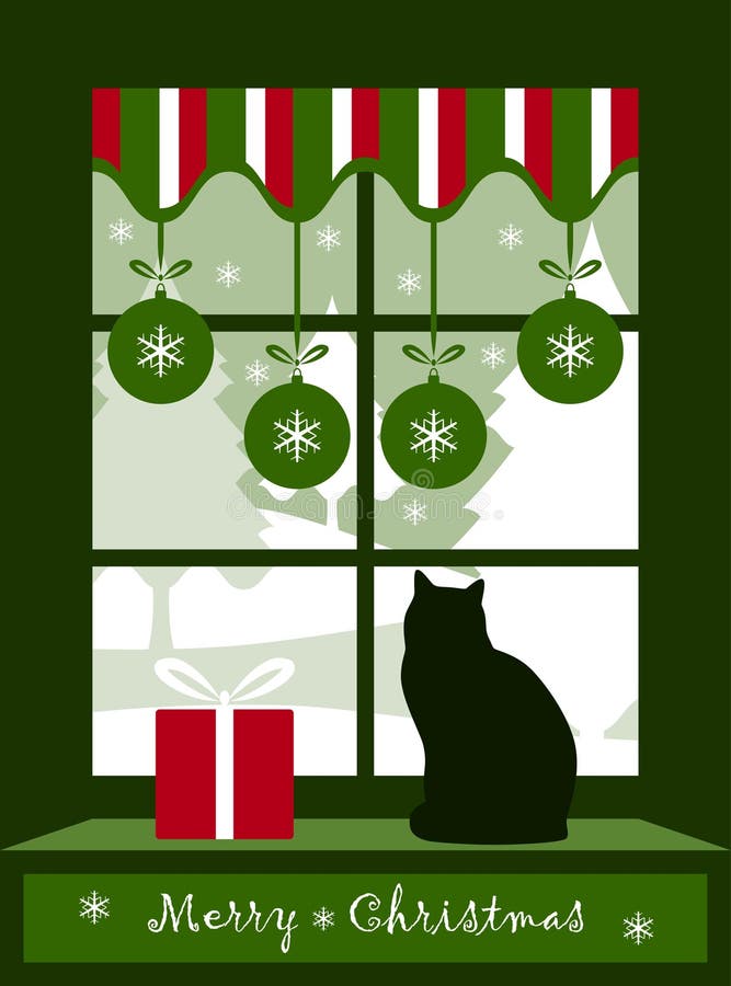 Christmas window stock vector. Illustration of celebration - 17129106