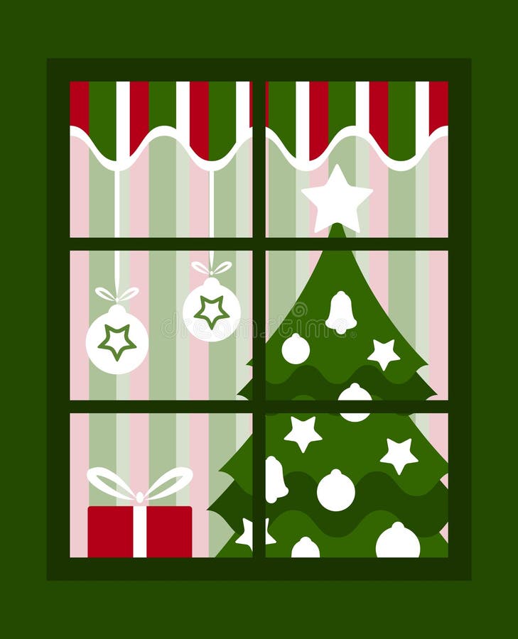 Christmas window stock vector. Illustration of celebration - 17129106