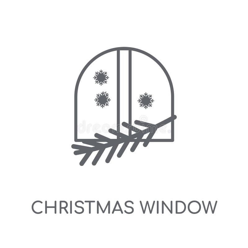 Christmas Window Linear Icon. Modern Outline Christmas Window Lo Stock ...