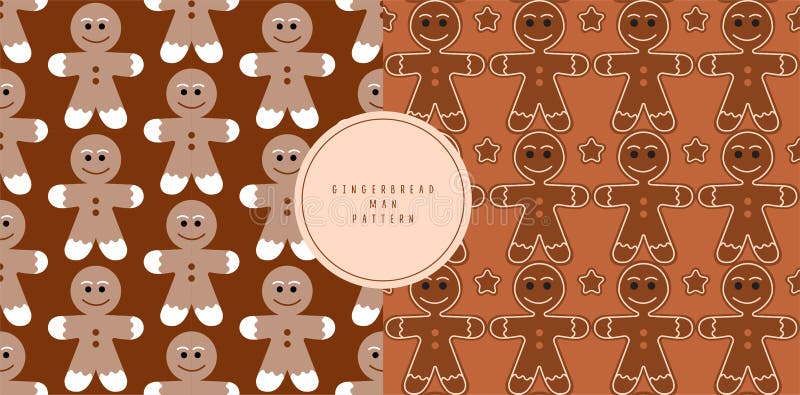 Christmas Winter Gingerbread Man Pattern Stock Illustration ...