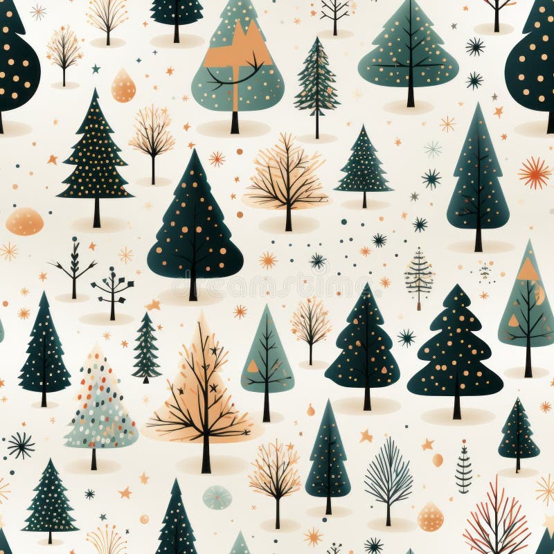 Christmas Winter Seamless Pattern, Created with Generative AI Stock ...