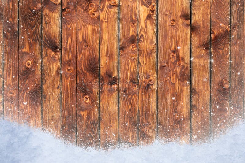 Christmas Winter Dark Rustic Wood Background with Snow Stock Photo ...