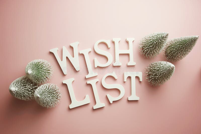 Christmas Wish List Alphabet Letter on Pink Background Stock Image ...