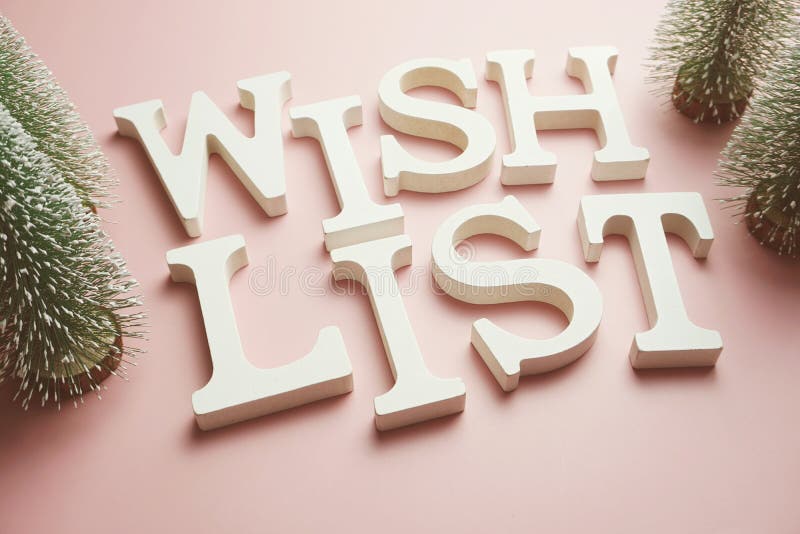 Christmas Wish List Alphabet Letter on Pink Background Stock Image ...