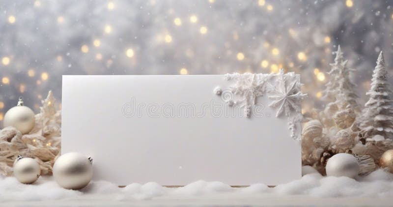 Christmas Wishes Card in Snow with Lights Stock Illustration ...