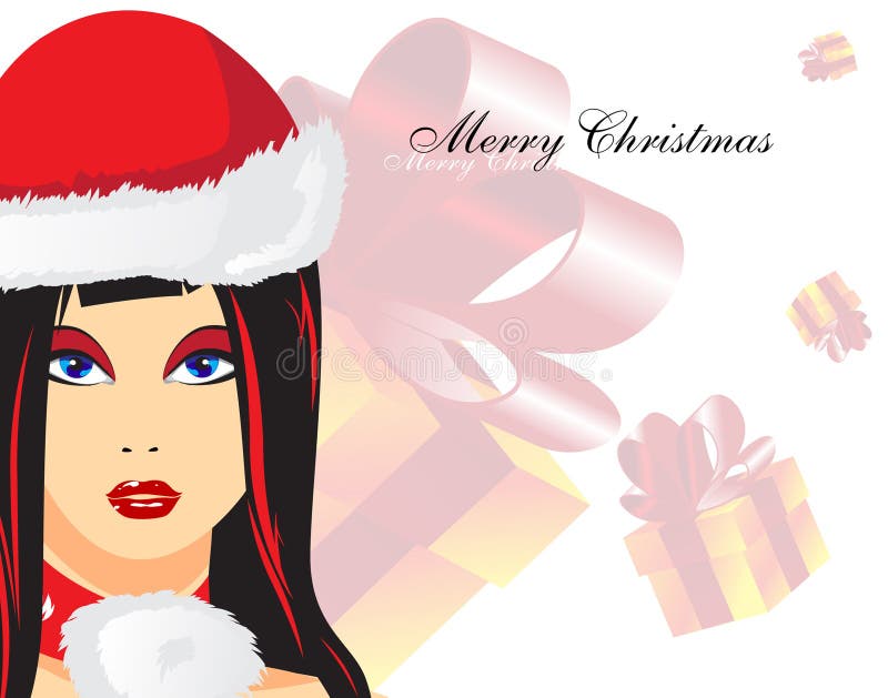 Christmas Woman stock vector. Illustration of noel, beauty - 10947018