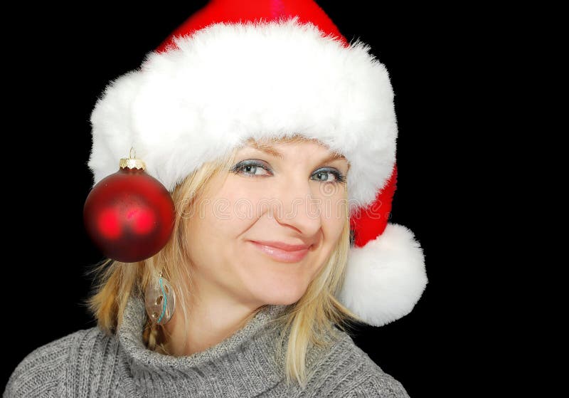 Christmas woman. stock image. Image of friendly, clause - 12598083