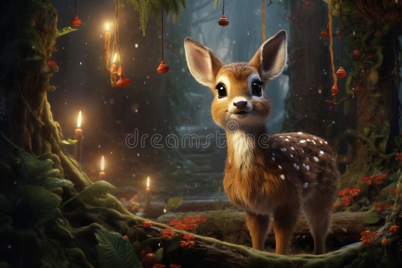 Christmas Woodland Creatures. Nordic Animals Stock Illustration ...
