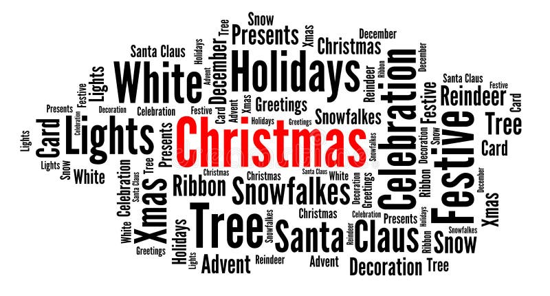 Christmas Word Cloud Concept Stock Illustration - Illustration of text ...