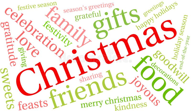 Christmas Word Cloud stock illustration. Illustration of festive ...