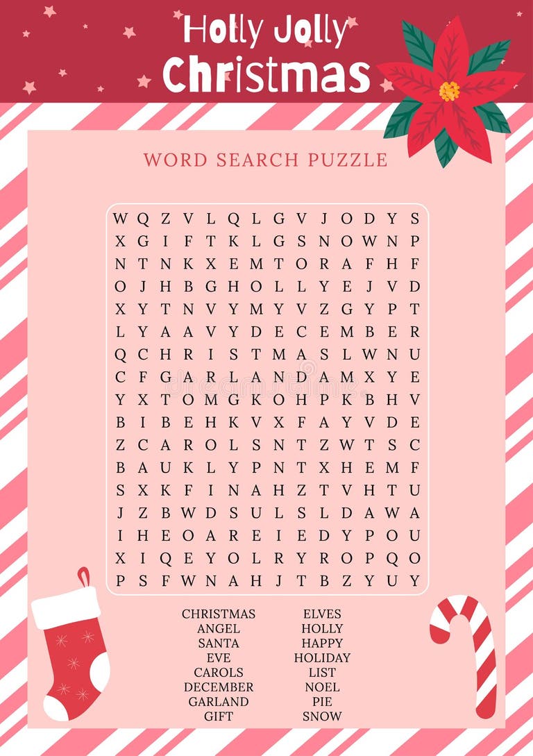 Christmas Card Word Search Puzzle Stock Illustrations – 136 Christmas ...