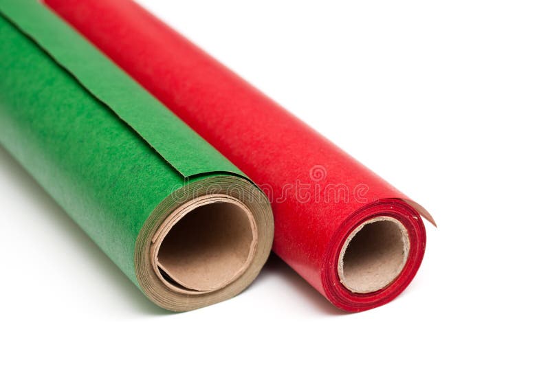 Christmas Wrapping Paper Rolls Stock Image - Image of festive ...