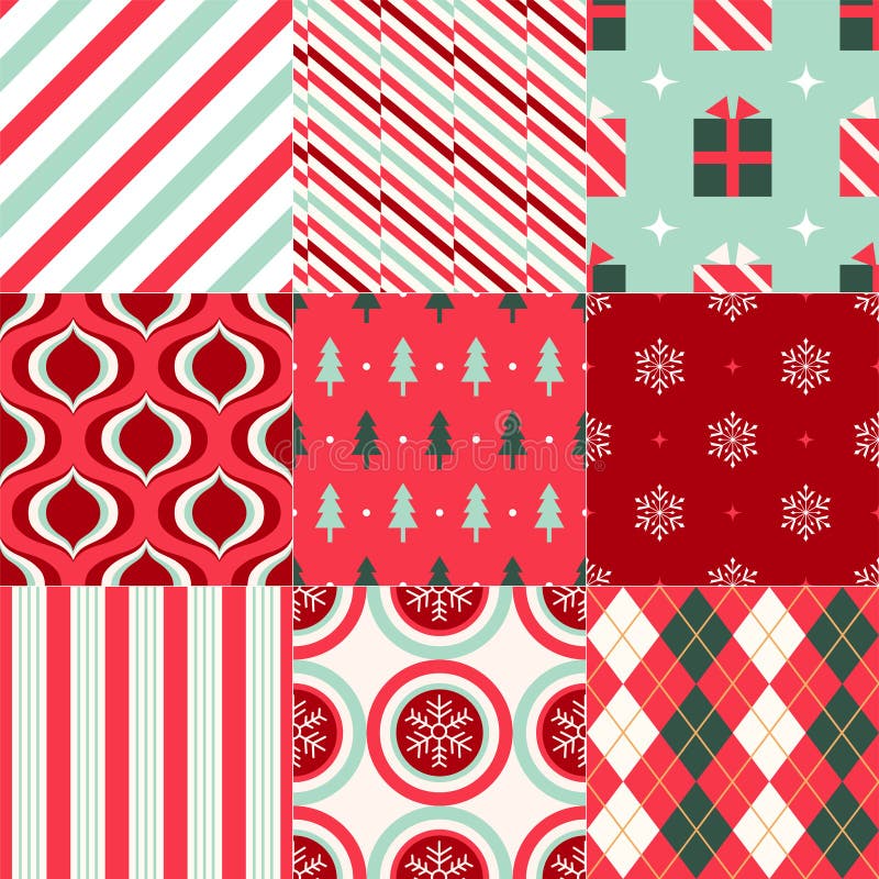 Christmas Wrapping Paper Geometric Background Stock Vector ...