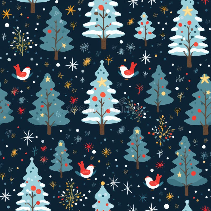 Christmas Wrapping Paper Pattern Stock Illustration - Illustration of ...
