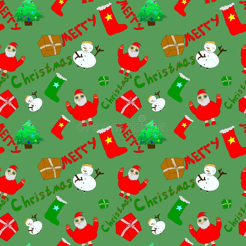Christmas Wrapping Paper - Seamless Texture. Stock Image - Image of ...