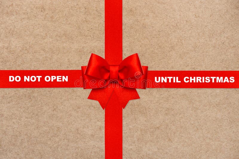 Christmas Wrapping Red Ribbon Bow Craft Paper Texture Stock Image ...