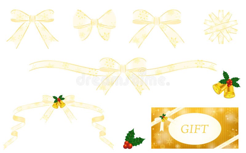 Christmas Wrapping Ribbon, Christmas Bells and Gift Certificates Stock ...