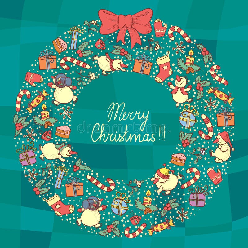 Christmas wreath stock vector. Illustration of christmas - 34031334