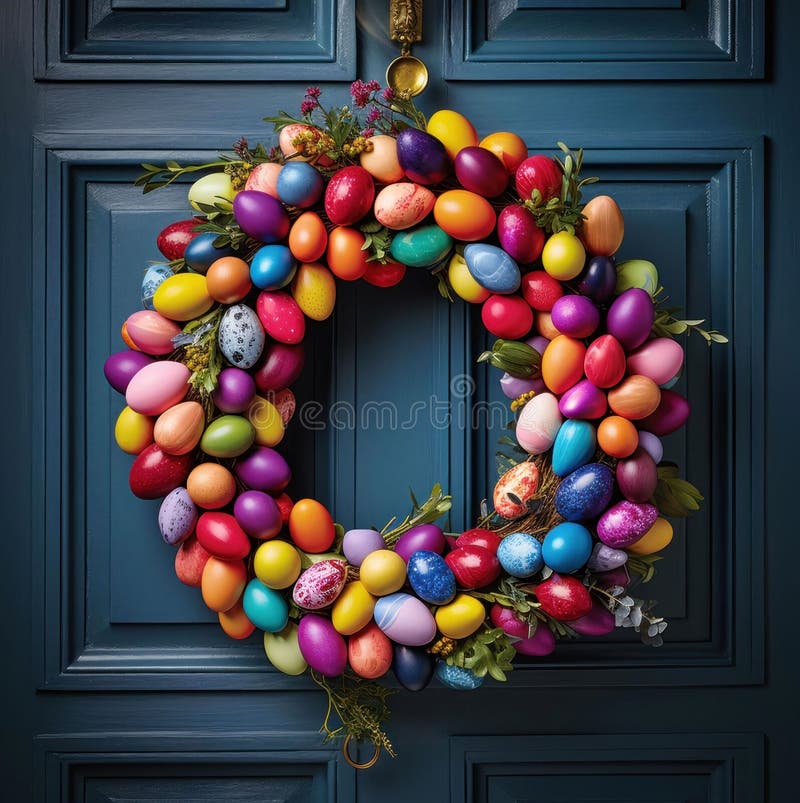 Christmas Wreath on Door Christmas Wreath on a Wooden Door Stock ...