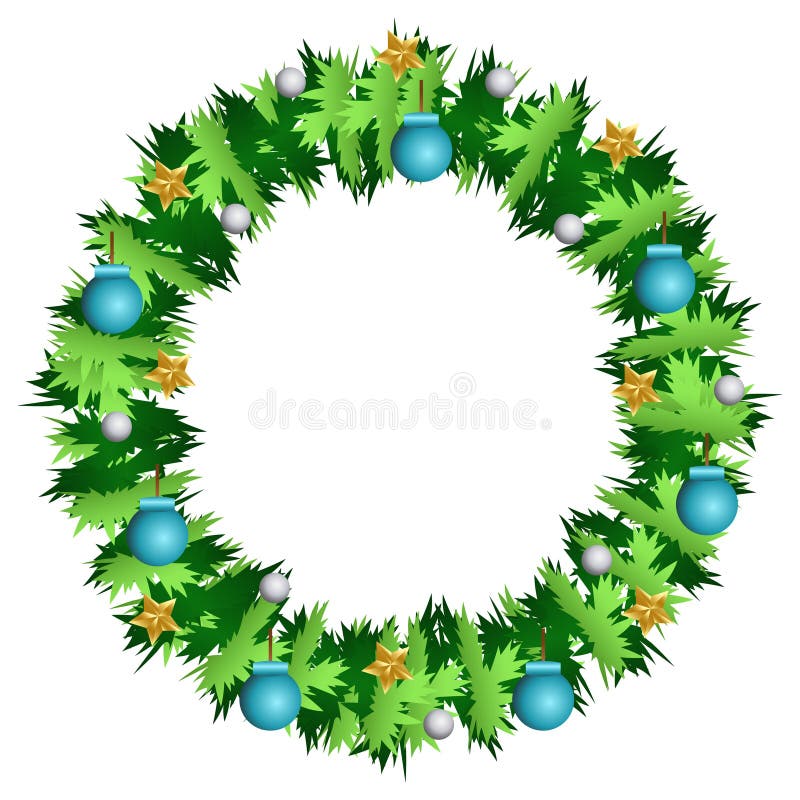 Christmas Wreath Frame Circle Stock Vector - Illustration of christmas ...
