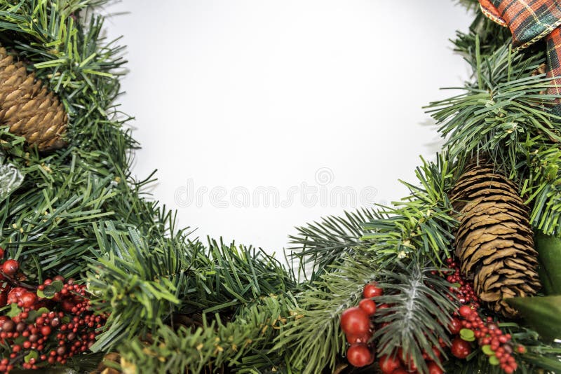 Christmas Wreath in Half Moon Shape with Copyspace Stock Image - Image ...