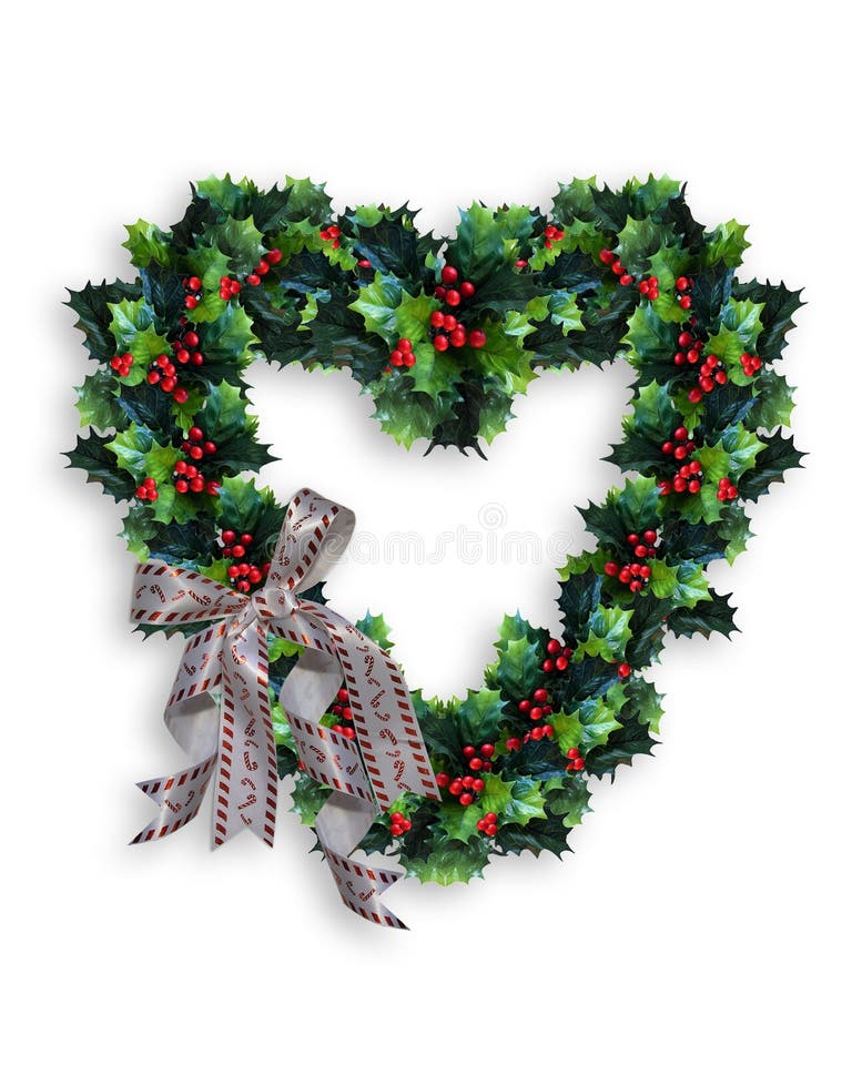Red Christmas Heart Wreath Stock Illustrations – 2,067 Red Christmas ...