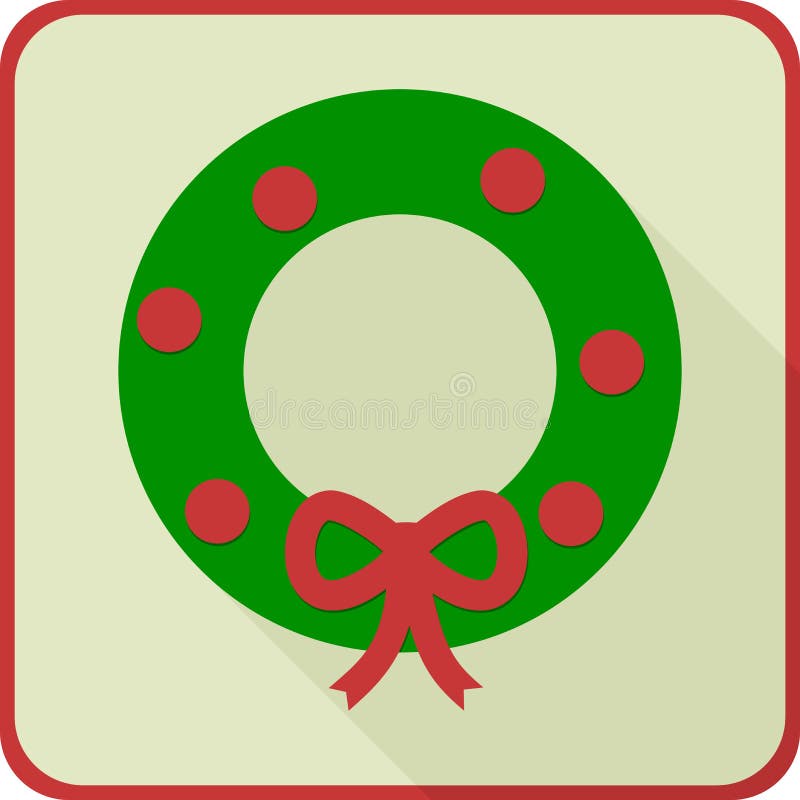 Christmas wreath icon stock vector. Illustration of season - 136254873