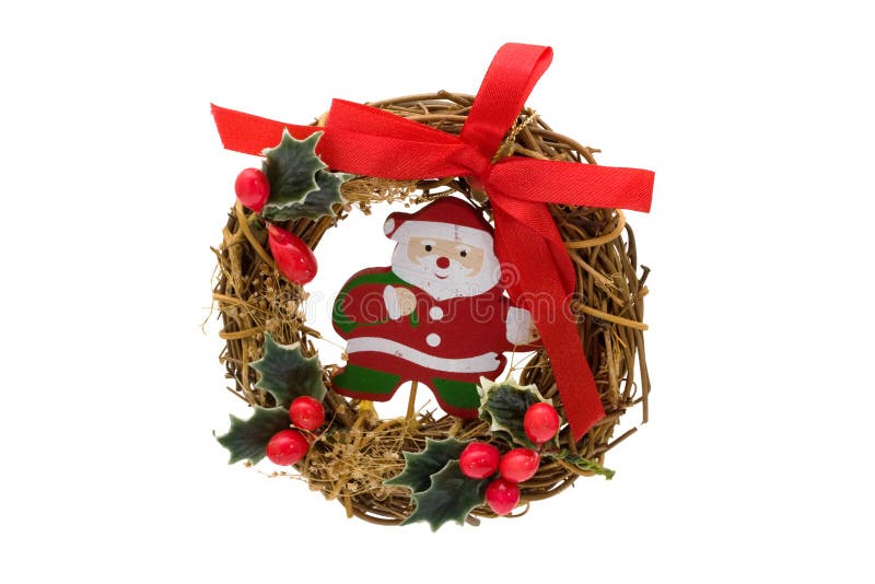 Christmas Wreath with Santa Claus Stock Image - Image of christmas ...