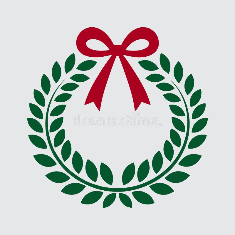 Christmas Wreath Silhouette Vector Icon Festive Logo Design for ...